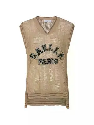 GAËLLE PARIS Gaelle Logo Patch Mesh Top