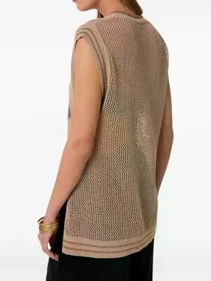 GAËLLE PARIS Gaelle Logo Patch Mesh Top