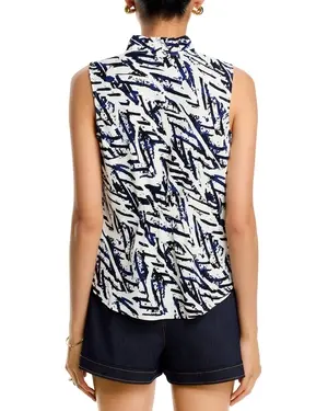 NIC+ZOE Printed Ruffle Trim Sleeveless Top