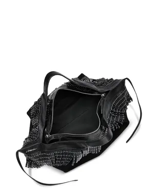 3.1 Phillip Lim Suede Fringe Studded Shoulder Bag - Black