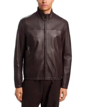BOSS X Beckham Molta Leather Jacket - Medium Brown