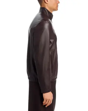 BOSS X Beckham Molta Leather Jacket - Medium Brown