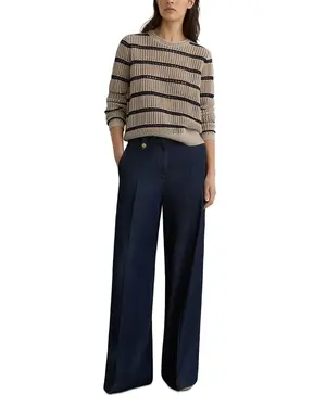 REISS Skylar Striped Knit Jumper - Neutral/navy