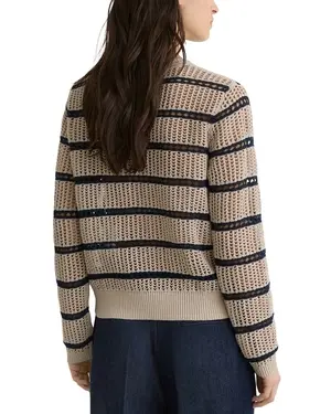 REISS Skylar Striped Knit Jumper - Neutral/navy