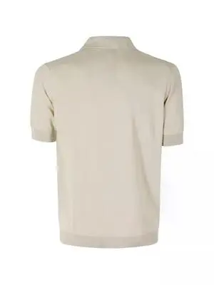 FILIPPO DE LAURENTIIS Fine-knit Short-sleeve Polo Shirt - Neutrals
