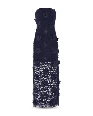 MILLY Orion Tulip Jacquard Strapless Dress