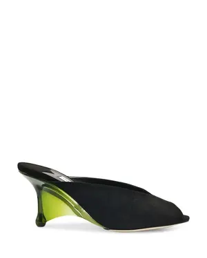 JIMMY CHOO Glace 80 Mules - Black/clover