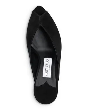 JIMMY CHOO Glace 80 Mules - Black/clover