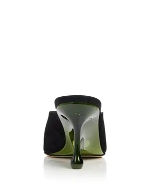 JIMMY CHOO Glace 80 Mules - Black/clover