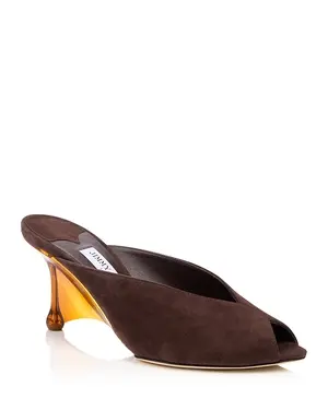 JIMMY CHOO Jimmy Choo Glace 80 Mules Chocolate/amber