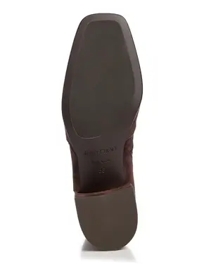 JIMMY CHOO Suede Ankle Boots - Chocolate