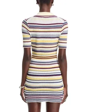 Simkhai Striped Knit Polo Dress