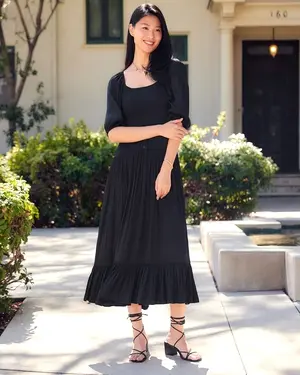 Karen Kane Blouson Sleeve Midi Dress