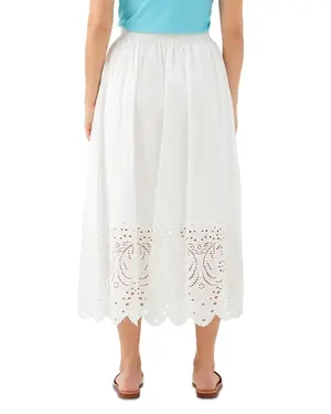 Karen Kane Embroidered Cutout Midi Skirt