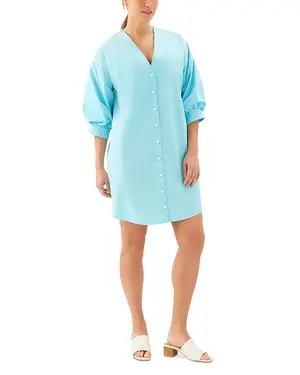 Karen Kane Lantern Sleeve Button Dress