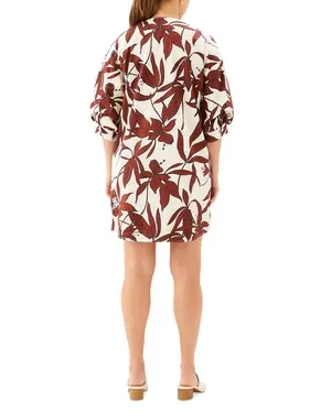Karen Kane Lantern Sleeve Printed Shirt Dress