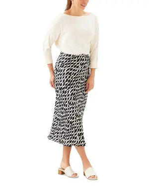 Karen Kane Satin Bias Cut Skirt - Print