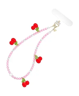 VELVET CAVIAR Phone Charm With Cherry Embellishments - Red Multicolor