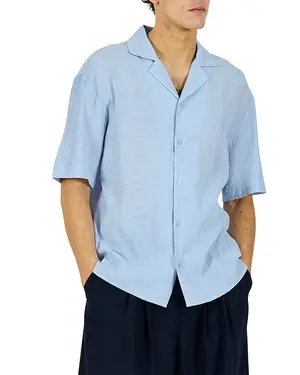 KROST Camp Collar Micro Plaid Bowling Shirt