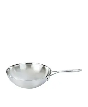 DEMEYERE Industry Stainless Steel Flat Bottom Wok, 5.5 Qt - Silver