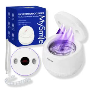 MYSMILE Ultrasonic Retainer & Jewelry Cleaning Pod For Home With Digital Timer - White