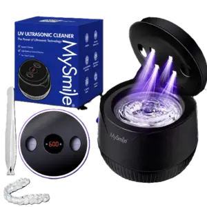 MYSMILE Ultrasonic Retainer & Jewelry Cleaning Pod For Home With Digital Timer - Black
