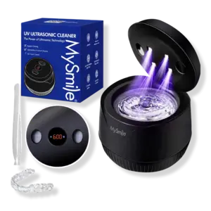 MYSMILE Ultrasonic Retainer & Jewelry Cleaning Pod For Home With Digital Timer - Black