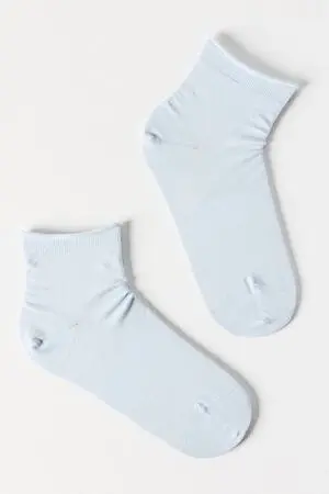 BOMBAS Roll-top Quarter Socks - Cloud Mist