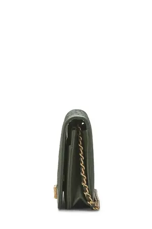 Chanel Lambskin Chevron Pleated Wallet On Chain