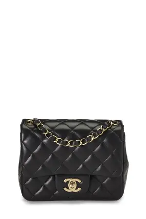 Chanel Quilted Lambskin Square Flap Bag - Black