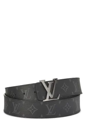 LOUIS VUITTON Monogram Eclipse Ceintures Initiales Belt - Black