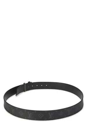 LOUIS VUITTON Monogram Eclipse Ceintures Initiales Belt - Black