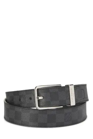LOUIS VUITTON Damier Graphite Pont Neuf Belt - Black