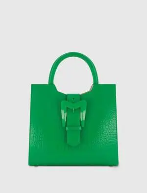 Mac Duggal Medium Croc Embossed Leather Tote