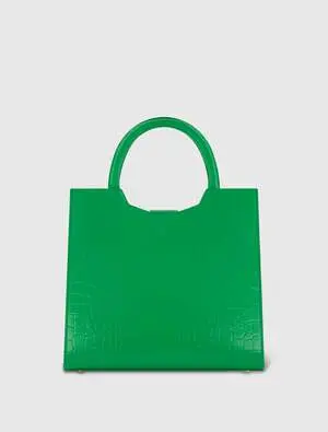 Mac Duggal Medium Croc Embossed Leather Tote
