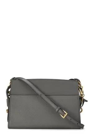 Prada Saffiano Esplanade Crossbody - Grey