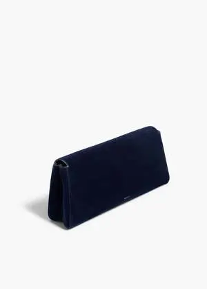 Khaite Audrey Suede Clutch - Midnight Navy
