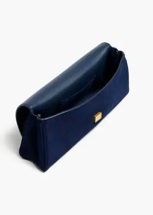 Khaite Audrey Suede Clutch - Midnight Navy