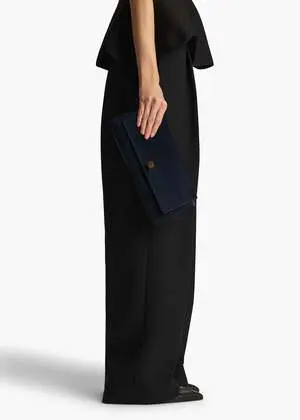 Khaite Audrey Suede Clutch - Midnight Navy