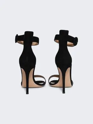 GIANVITO ROSSI Portofino 105 Suede Sandals - Black