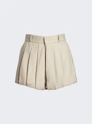 Coperni Pleated High-waisted Wool Shorts
