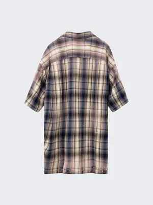 Mihara Yasuhiro H/s Check Shirt With Sticker - Beige