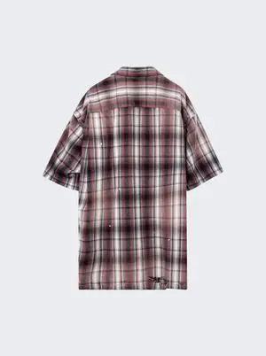Mihara Yasuhiro H/s Check Shirt With Sticker - Black