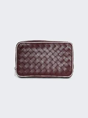 Bottega Veneta Intrecciato Calfskin Pouch - Red
