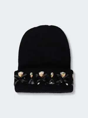 MELROSE HIGH Crown Of Cairo Beanie Night Owl - Black