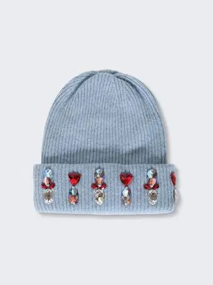 MELROSE HIGH Crown Of Cairo Beanie Night Owl - Light  Blue