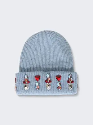 MELROSE HIGH Crown Of Cairo Beanie - Light  Blue