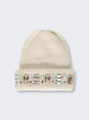 MELROSE HIGH Crown Of Cairo Beanie - White
