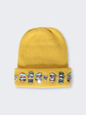 MELROSE HIGH Crown Of Cairo Beanie Night Owl - Yellow