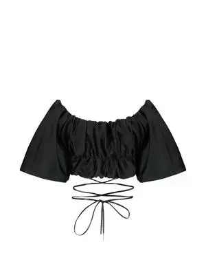 ELLERY Lace-up Crop Blouse